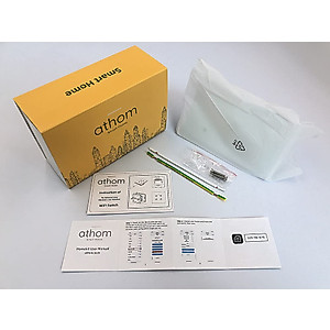 Athom US Standard Dual Mode WiFi Smart Wall Light Switch for Apple Homekit,Glass Touch Panel,No Neutral and Neutral Needed Dual Mode,220-240V,Siri Voice Control (2 Gangs), White (DS-121JL)