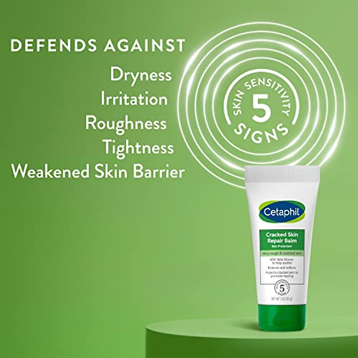 CETAPHIL Cracked Skin Repair Balm, 3 oz, For Very Rough & Cracked, Sensitive Skin, Protects, Soothes & Restores Deeper Cracks, Hypoallergenic, Fragrance Free, (Packaging May Vary)