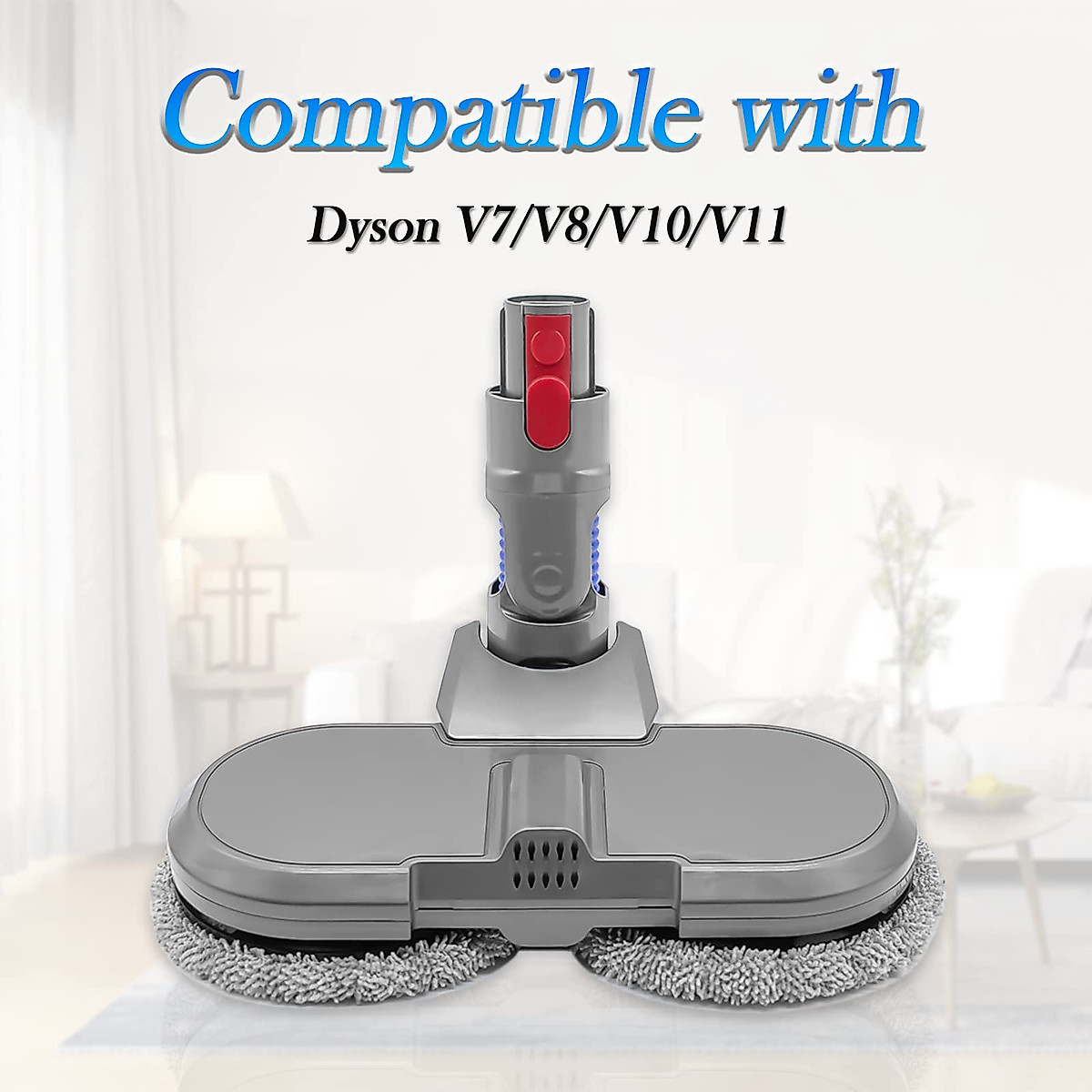 Electric Mop Head Compatible with Dyson V11 V10 V8 V7 Cordless Stick Vacuum Cleaner, Hardwood Floor Attachment wet and dry dual-use