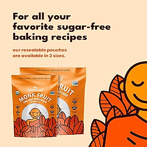 SweetLeaf Organic Monk Fruit Sweetener, Granular – Zero-Calorie, Natural Sugar Substitute for Coffee, Tea, and Baking, 28.2 Oz