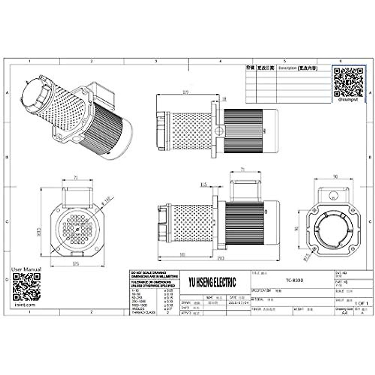 1/8 HP Lathe BandSaw Machinery Circulation Coolant Pump, Immersion Length 100mm(4"), NPT 1/2" thread, Single 1 Phase 120/240V