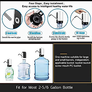 LECIEL Water Pump Dispenser, Automatic Drinking Water Bottle Pump for 5 Gallon Water Bottle Dispenser USB Charging Portable Water Dispenser (Black)