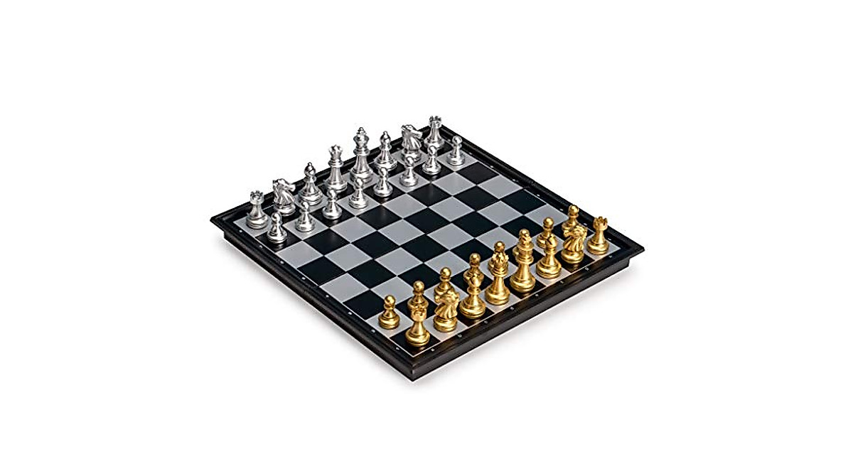 Portable Magnetic Chess Set - Travel-Friendly 9.8-Inch Folding Board