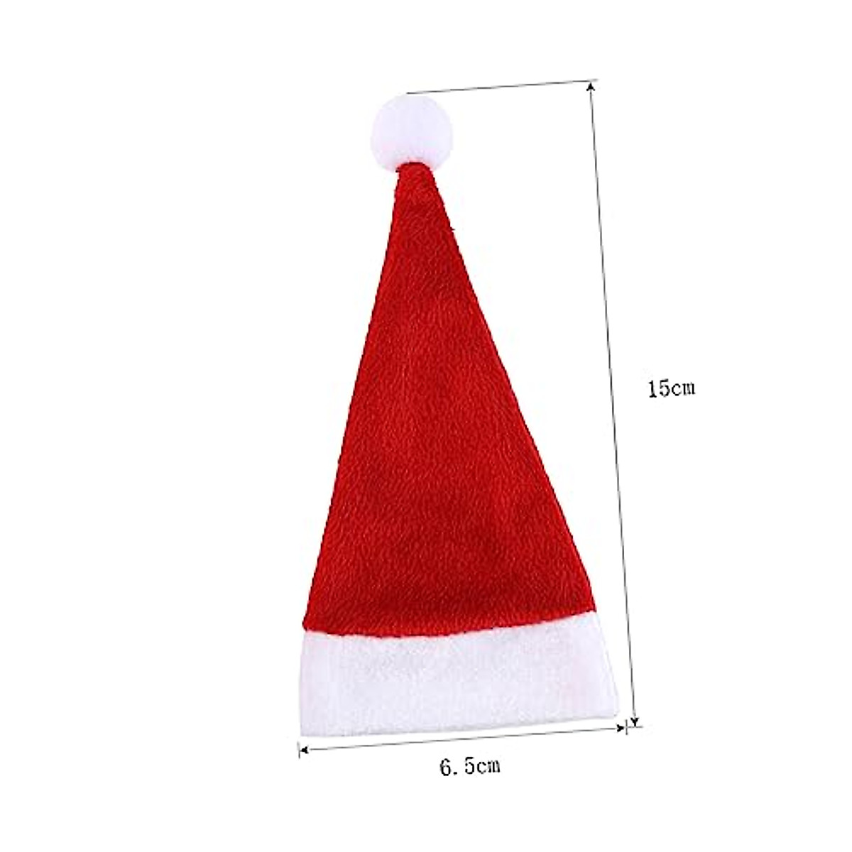 ERINGOGO 60 Pcs 1 Christmas Hat and Fork Bag Mini Christmas Hats Mini Santa Claus Cover Christmas Doll Hat Mini Hat Bottle Sleeves Brushed Cloth Santa Hat Cushion