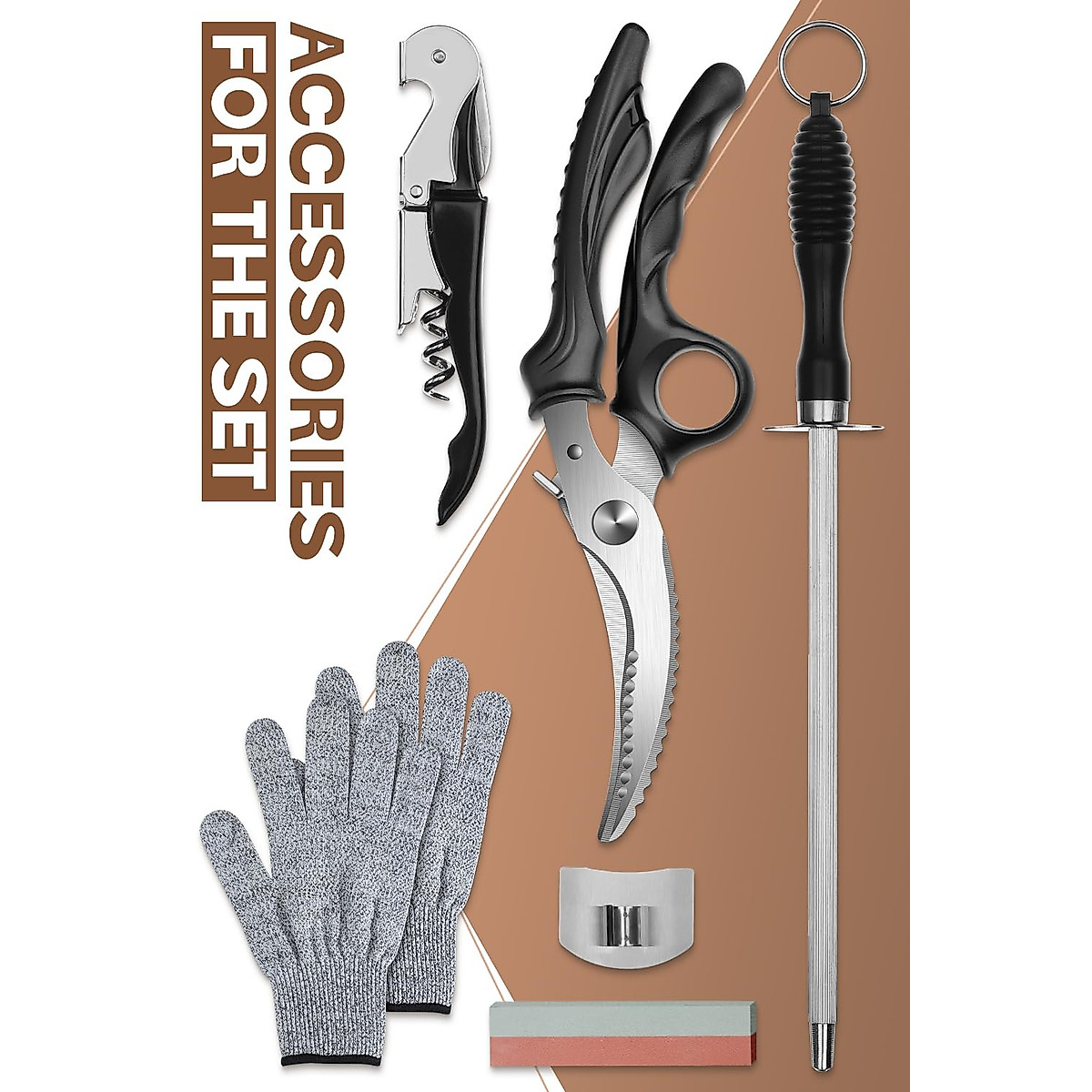 Purple Dragon 12pcs Chef Knife Set, High Carbon Steel Hand Forged Meat Boning Carving Cleaver Knife with Accessories for Kitchen, BBQ Camping Knives Set with Leather Bag