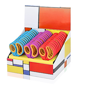 5" School Pack of Kids Scissors Bulk Set for Student With Soft Comfort-Grip Handles, 36 Packs