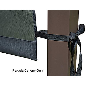 ALISUN Replacement Sling Canopy (with Ties) for 10 FT Pergola #S-J-110 & TP15-048C (Charcoal) (Canopy TOP ONLY)