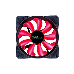 APEVIA CO212L-RD Cosmos 120mm Red LED Ultra Silent Case Fan w/ 16 LEDs & Anti-Vibration Rubber Pads (2 Pk)