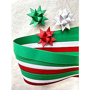 1" Red, Green, White Holiday~ Paper Strips for German, Froebel, Moravian Stars & Weaving