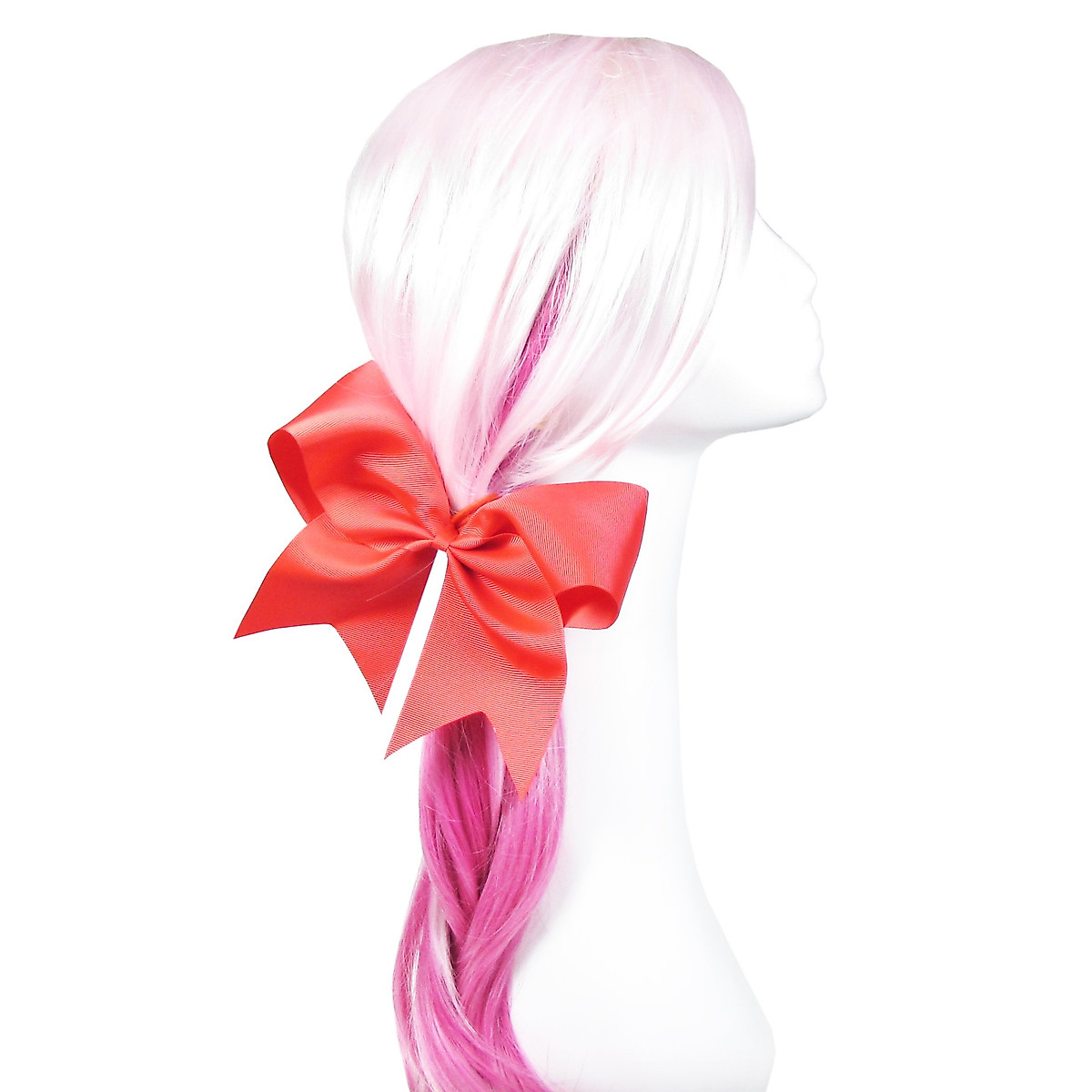 Hot Pink Bows 6" Neon Pink Cheerleading Hair Bows for Girls and Women - Elastic Ponytail Holders, Cheerleader Gifts, Softball Gifts, Breast Cancer Awareness