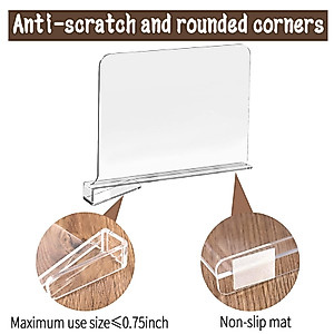 Hmdivor Acrylic Shelf Dividers for Closet Organization, Closet Shelf Dividers Closet Organizer for Wood Shelf and Cabinets Shelf in Bedroom, Kitchen and Office(6pcs)