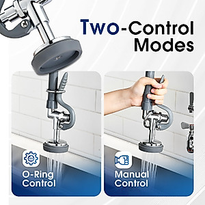 Lanceler Spray Valve with 44" Pre Rinse Hose, Pre Rinse Sprayer with Stainless-Steel Hose Replacement Kit for Commercial Kitchen Sink Faucet - Gray