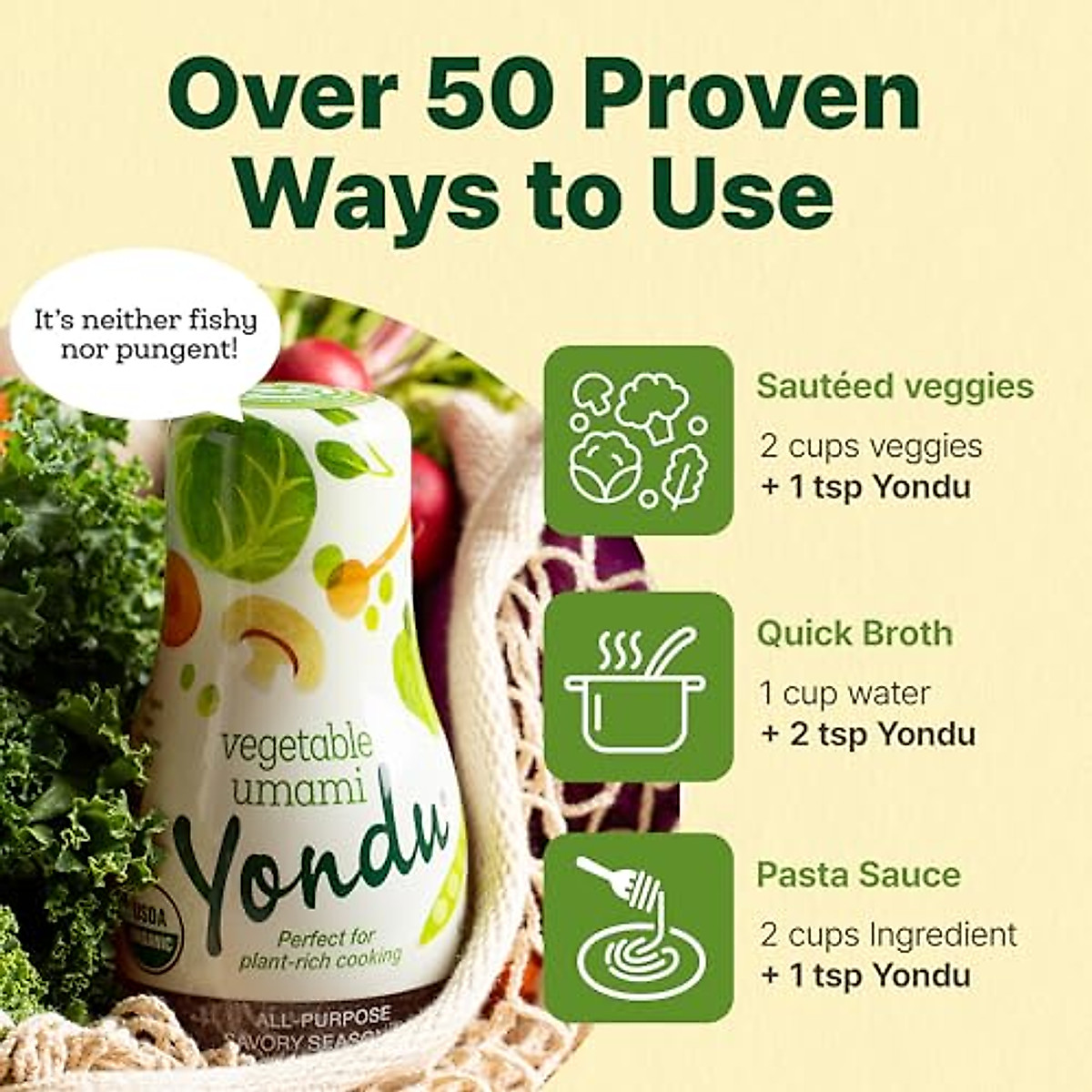 Yondu Vegetable Umami Essence - Premium, Vegan Plant-Based Sauce for Mild & Flavorful Cooking. Great for Soups, Stir-fries & Sauces. (5.1fl oz / 150mL, Organic, Gluten Free)