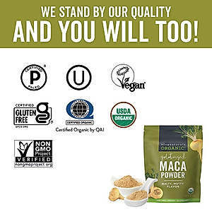 Viva Naturals Organic Maca Powder - Gelatinized Maca Powder Organic, Pervuian Superfood Traditionally Used for Energy, Certified Organic, Gluten-Free & Non-GMO, 16 Oz (1 lb) Bag