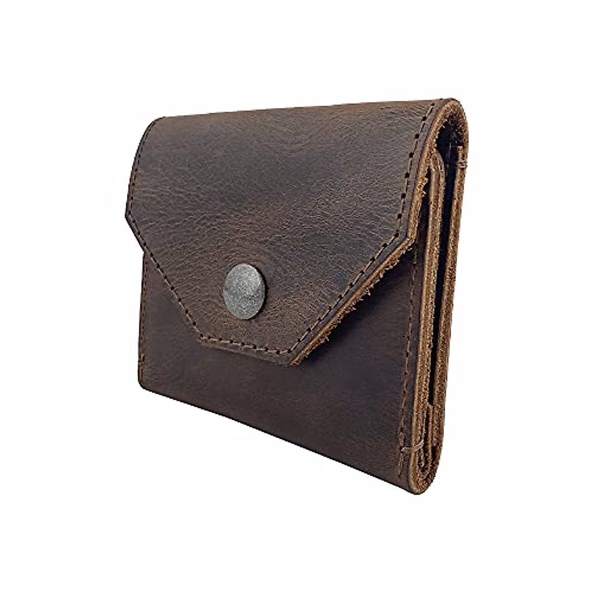 Hide & Drink, Leather Short Wallet, Holds Up to 3 Cards Plus Folded Bills & Coins, Cash Organizer, Accessories, Handmade Includes 101 Year Warranty :: Bourbon Brown