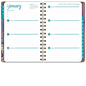 Global Printed Products HARDCOVER 2024 Planner: (November 2023 Through December 2024) 5.5"x8" Daily Weekly Monthly Planner Yearly Agenda Bookmark, Pocket Folder & Sticky Note Set (Pink Purple Marble)