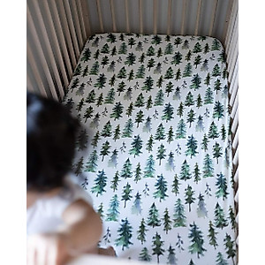 Sorrel + Fern 2-Pack Crib Sheets for Standard Crib Matress (Woodland Forest Animals) - Premium Fitted Sheets - Buttery Soft Cotton Blend