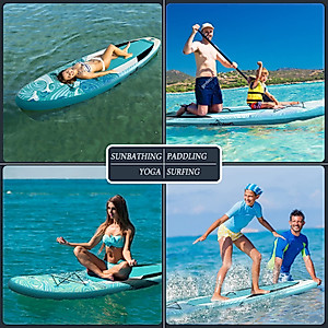 Peakpath Inflatable Stand Up Paddle Board (6" Thick) with Premium SUP Accessories&Bag,Bottom Fin for Paddling,Surf Control,Non-Slip Deck,Leash,Paddle and Two-Way Hand Pump|Youth&Adult Standing Boat