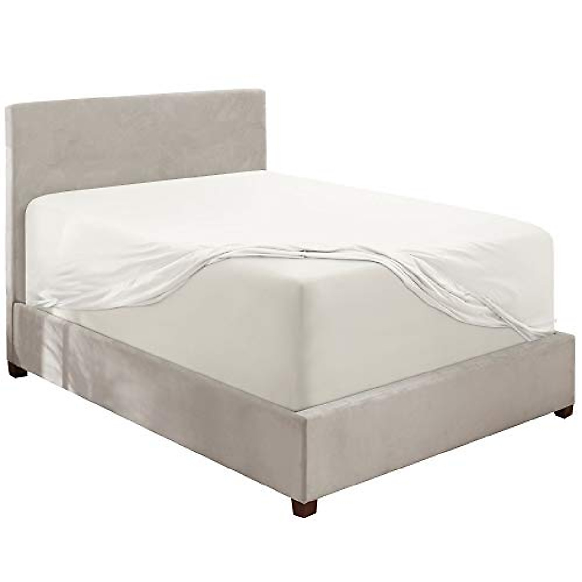 Nestl White California King Fitted Sheet, Extra Deep Pocket Cal King Fitted Sheet Only, 1800 Microfiber Fitted Bed Sheet, Ultra Soft Fitted Sheet California King Fits up to 24 Inch Mattress