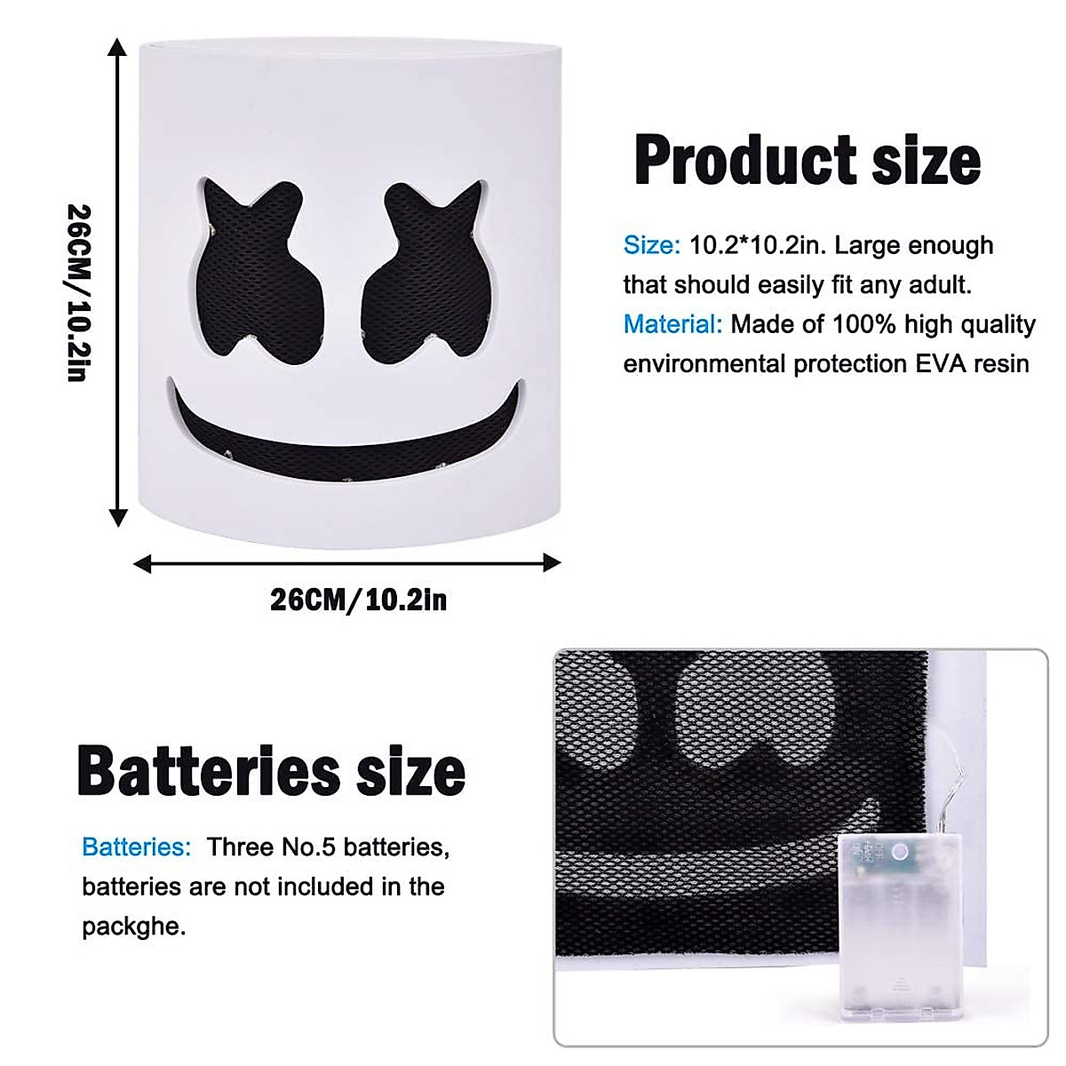 Omaky Halloween LED DJ Mask Music Festival Full Head Light Up Masks for Man Women Kids Thanksgiving Christmas Halloween Party