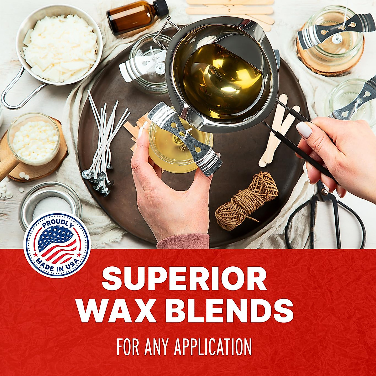 Blended Waxes, Inc. 1 lb. Block - Household Paraffin Wax for Canning, Candle Making, Metal Preservation, Waterproofing, and A Variety of Other Applications (1lb. - 1 Block)