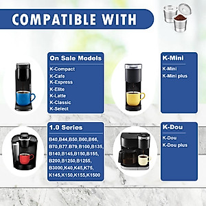 2 Pack Stainless Steel K Cup Reusable Coffee Pods Compatible with kuerig 1.0 Coffee Maker, K Cup Filters Refillable Coffee Pods Coffee Filters