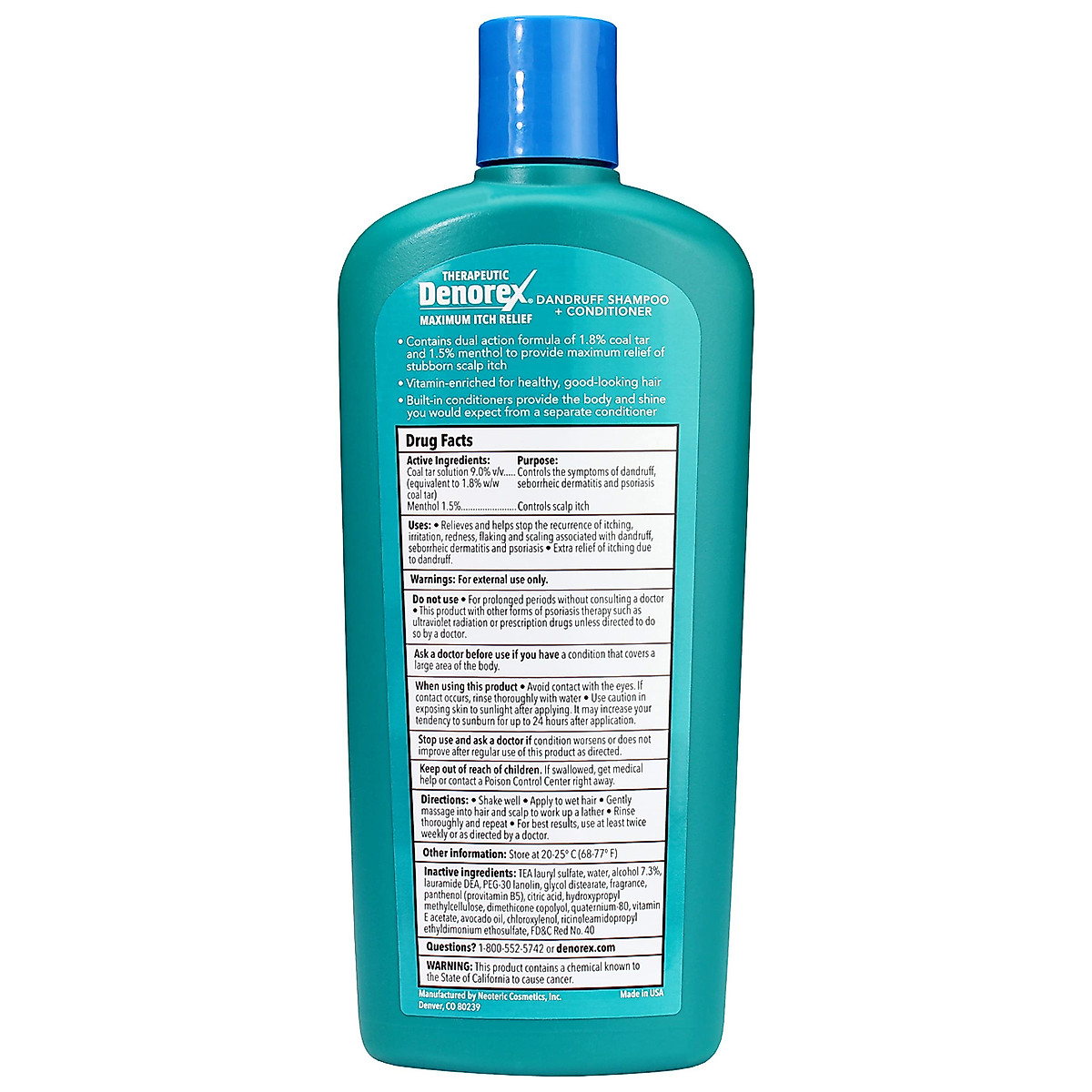 Denorex Therapeutic Dandruff Shampoo + Conditioner Kit, Maximum Itch Relief 10 oz Each (Pack of 2)