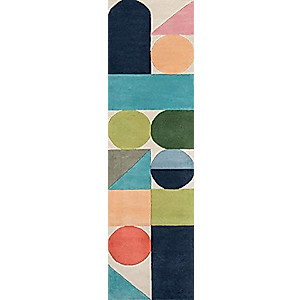 Novogratz Delmar Collection Wright Area Rug, Multicolor, 2'3" x 8'0" Runner, Size Mat for Living Room, Bedroom, Dining Room, Kitchen, Hallways, and Home Office