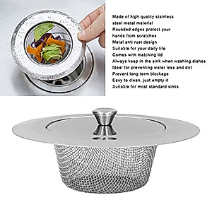Kitchen Sink Strainer,2pcs Sink Strainer Stainless Steel Rust Proof Sink Stopper Filter with Lids for Kitchen Sink Drain