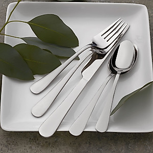Gourmet Basics by Mikasa Satin Symmetry 20-Piece Stainless Steel Flaware Set, Service for 4