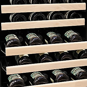 Whynter BWR-0922DZ 92 Built-in or Freestanding Stainless Steel Dual Zone Compressor Large Capacity Wine Refrigerator Rack for Open LED Display, Dark Grey-92 Bottle, Dark Grey