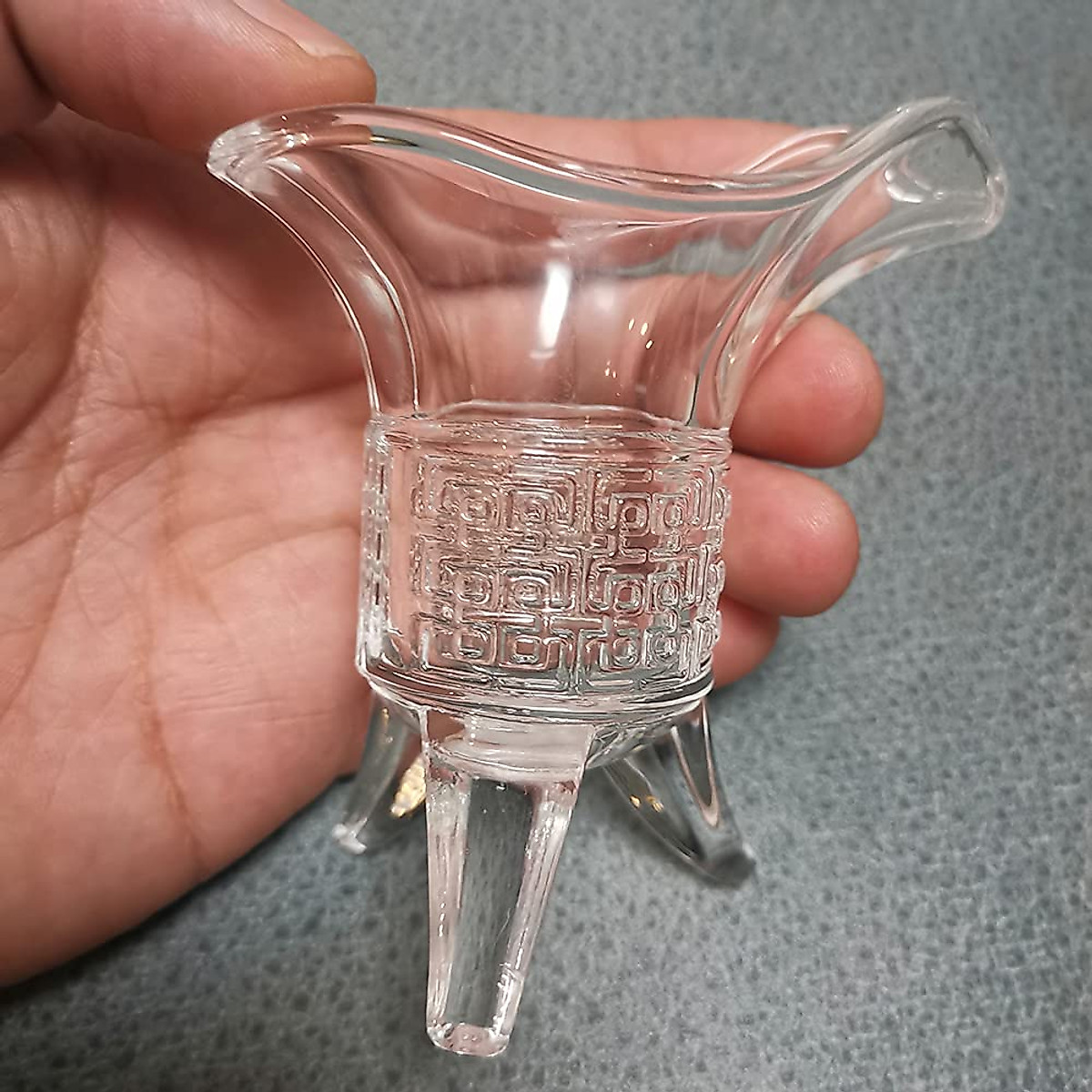 1-Ounce Retro Shot Glasses set of 6 - Drinking like an Ancient King/Queen - Unique Clear Glass Sipping Cup Dispenser Bulk for liquor Soju tequila Whiskey Baijiu