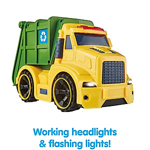 Kidoozie Lights N' Sounds Recycle Truck, Friction Powered, Opening Recycle Bin, for Ages 3+