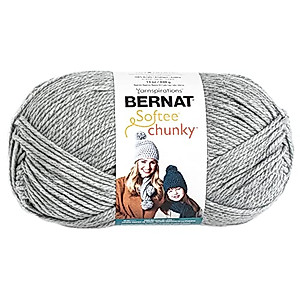 Bernat Big Ball Chunky Solid Yarn, 14oz, Super Bulky 6 Gauge, 100% Acrylic - Grey - Machine Wash & Dry
