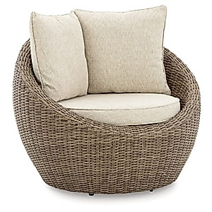 Signature Design by Ashley DANSON Swivel Lounge with Cushion, 2 Count, Light Brown