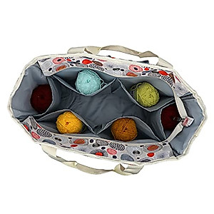 LUKEO Yarn Storage Bag Portable Knitting Tote Large Waterproof Bags Crochet Hooks Sewing Accessories