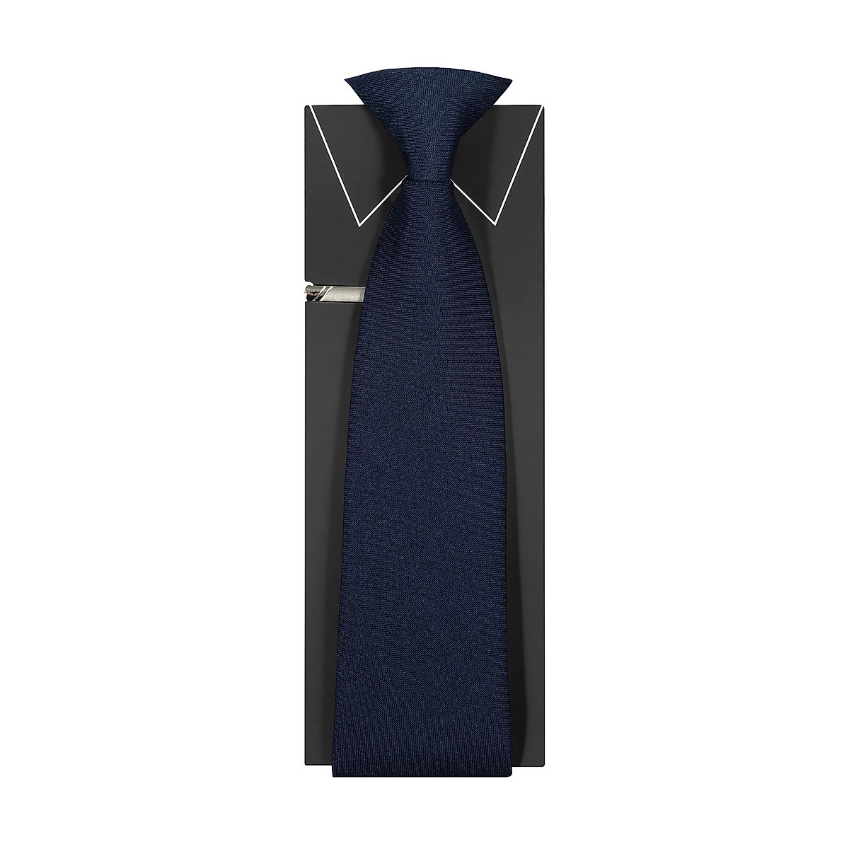 TIE G Clip on Tie for Uniform, Blade 3.30" (8.5 cm), Length 21.25" (54 cm) (Navy, Regular)