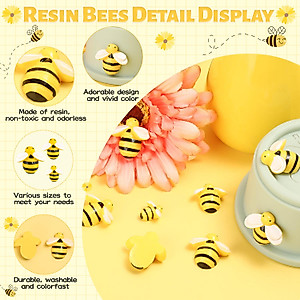 Tidponra 120PCS Bumble Bee Décor, Resin Honey Bees for Crafts, Small Plastic Bees Ornaments for Decorations