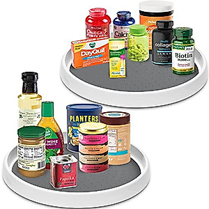 Adoco Lazy Susan Organizer, 12 inch Clear Lazy Susan Turntable Organizer for Cabinet - Kitchen Pantry Organization and Storage