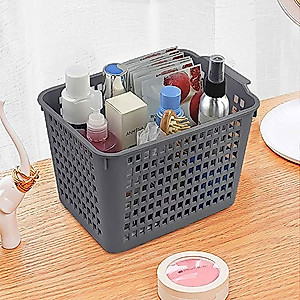 Sandmovie Gray Plastic Storage Baskets, 6 Packs