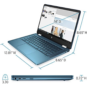 HP 14 Laptop, 14-inch X360 Chromebook Convertible 2-in-1 Touch Screen HD Laptop, Intel Celeron N4020 Processor, 4GB DDR4, 64GB eMMC, 802.11ac, Bluetooth, HDMI, Chrome OS, W/ Valinor Accessories