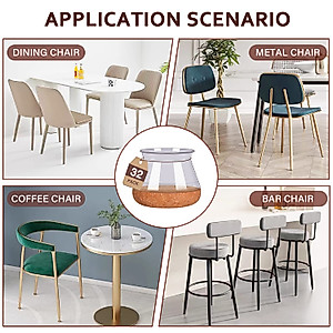 Chair Leg Floor Protectors Chair Leg Protectors for Hardwood Floors Felt Silicone Caps Strengthen Bottom Protection Non Slip Reduce Noise 32 Pack Clear Round Large Fit 1-3/16" ~ 1-5/8" (30~40mm)