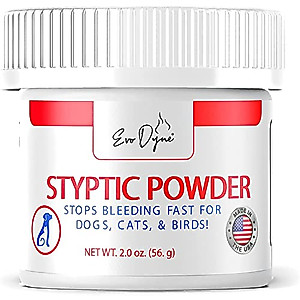 2-Pack Styptic Powder for Dogs, Cats, and Birds (2 oz) by Evo Dyne | Fast-Acting Blood Stop Powder for Pets | Quick Stop Bleeding Powder for Dog Nail Clipping, Grooming, Cuts and More
