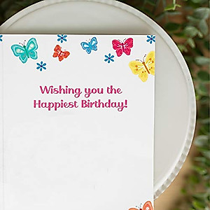 Tiny Expressions - Granddaughter Birthday Card with Yellow A7 Envelope Included | Beautiful Butterfly Illustrations Suitable for All Ages | Interior Images & Message with Room to Write Your Own