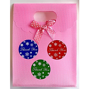 Christmas Thank You Stickers,MeshaKippa 2 inch 120pcs Thank You Stickers Snowflake,Christmas Envelope Seal Stickers in Blue,Green,Red