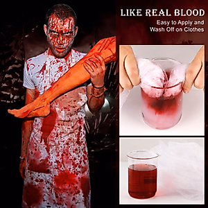 2 PSC Washable Fake Blood Spray,Halloween Fake Blood Splatter, DE'LANCI Liquid Blood for Clothes,Skin and Eye Drops,Squirt Fake Blood Makeup for Vampire Monster Zombie Bride and Costumes,100g(3.53 Oz)