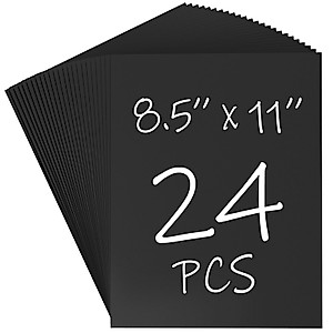 CreGear 24 Sheets Black Cardstock 8.5 x 11, Black Cardstock Paper 250gsm/92lb Thick Cardstock, Black Card Stock Construction Paper for Christmas Crafts, Scrapbooking, Card Making, Menus, Invitations