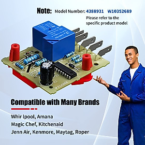 4388931 Refrigerator Main Control Board W10352689 Adaptive Defrost Board Compatible with Whirlpool Kenmore Maytag Kitchenaid, Fits Model WPW10352689 W10352689 PS11753571 AP6020253 AP3109393, Ytpoools