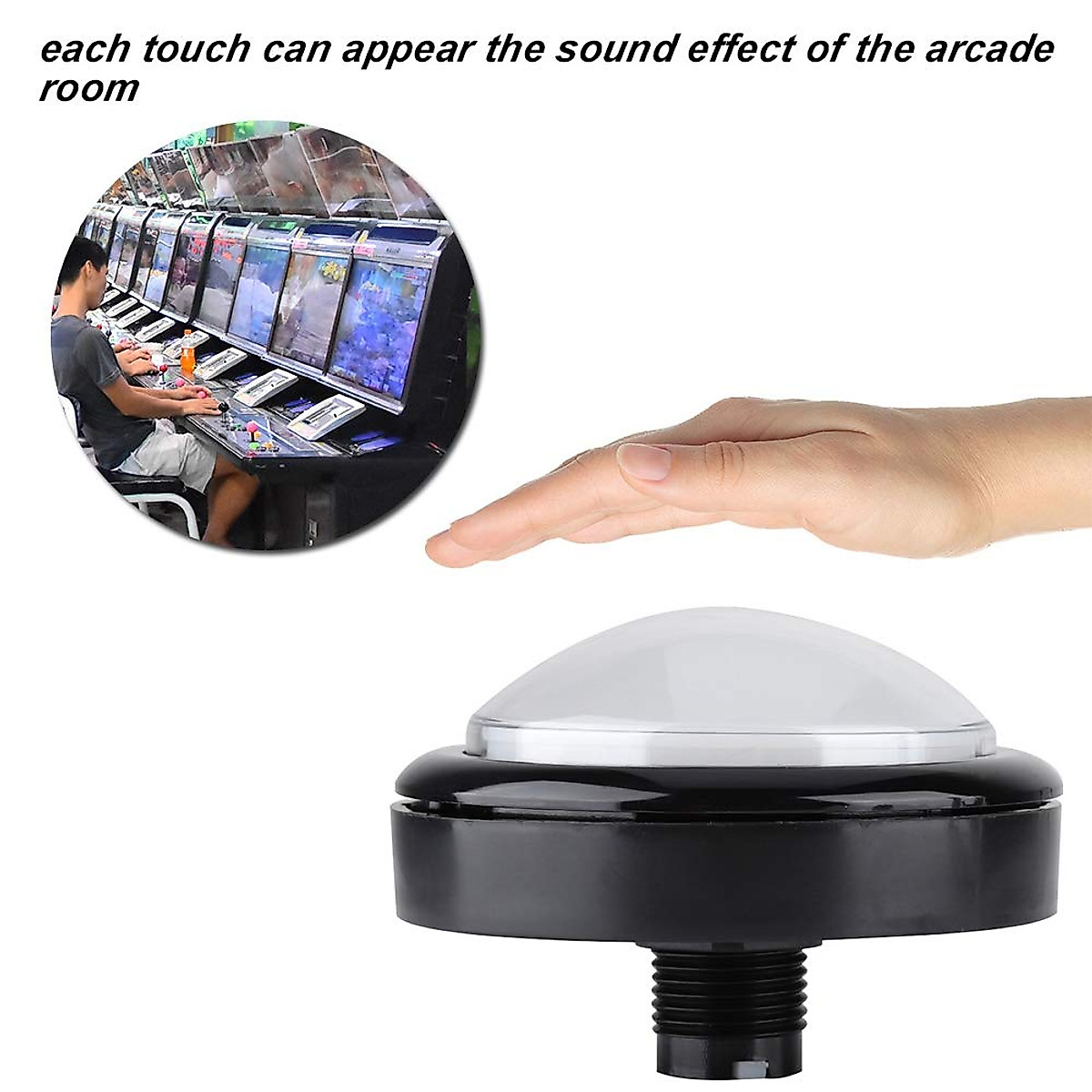 Push Buttons, 100MM LED Light Lamp Big Round Video Game Push Buttons Video Game Player Push Switch for Machine Games with Strong Wear Resistance(White)