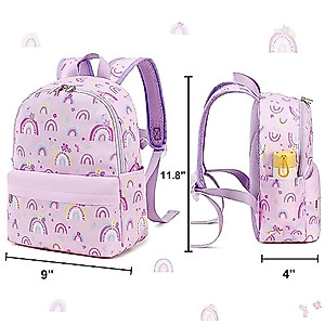 CAMTOP Cute Kids Toddler Backpack Girls Boys Small Rainbow School Bookbags Age 1-3 Daycare Nursary Travel Bags